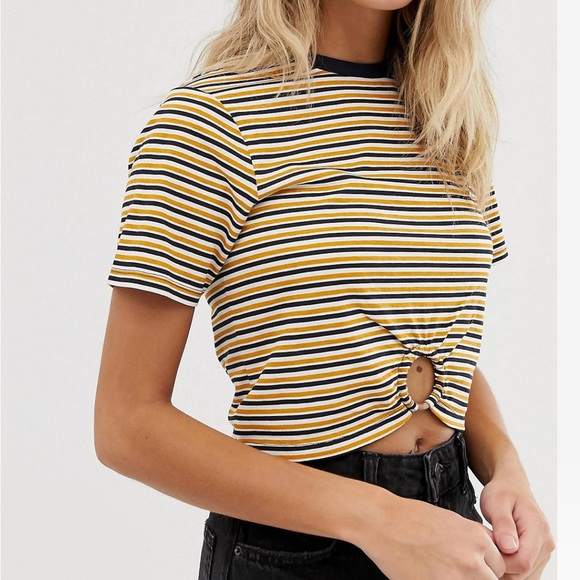 ASOS | Tops | Striped Ring Detail Crop Top Worn Once | Poshmark